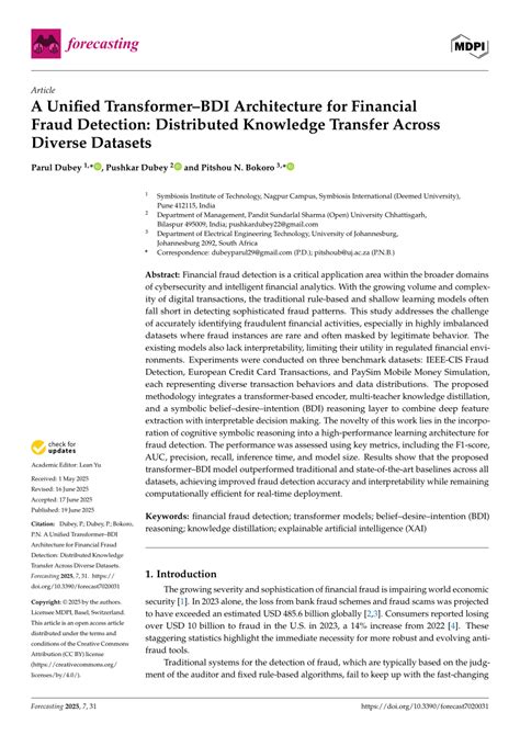 Pdf A Unified Transformerbdi Architecture For Financial Fraud