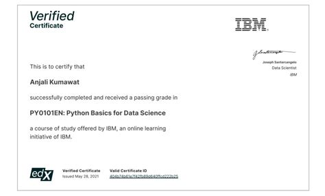 Anjali Kumawat On Linkedin Ibm Edx Python Datasciencewithpython Thankyou