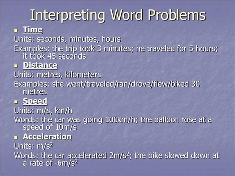 Ppt Solving Motion Word Problems Powerpoint Presentation Free Download Id 5591599