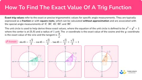 How To Find The Exact Value Of A Trig Function Steps More