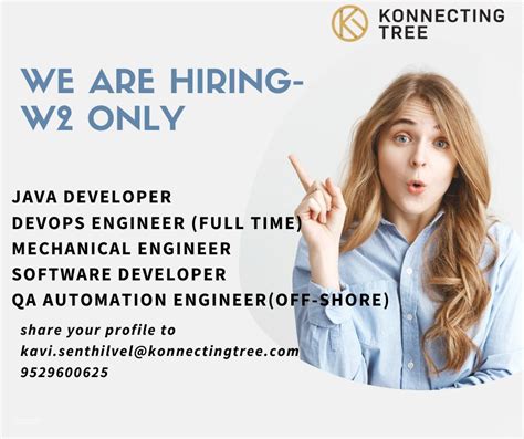 Konnectingtree Inc Offers W2 Solutions Kavitha Devi Senthilvel Posted On The Topic Linkedin