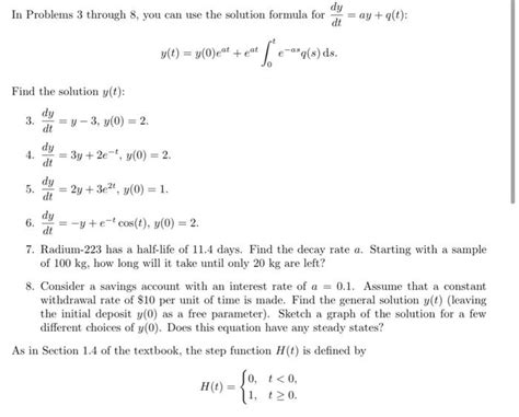 Solved In Problems 3 Through 8 You Can Use The Solution