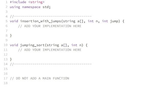 Solved B Implement Jumping Insertion Sort In Ex3cpp
