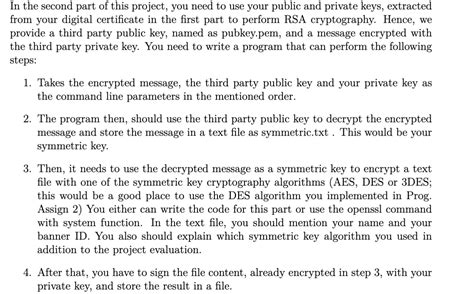 Solved From Your Digital Certificate In The First Part To Chegg