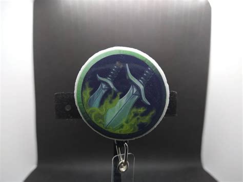 Rogue Class Icon World Of Warcraft Black Retractable Badge Etsy