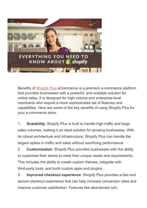 Ppt Benefits Of Shopify Plus Ecommerce Powerpoint Presentation Free