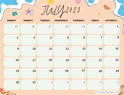 July 2023 Printable Calendar 52 Free Pdf Printables