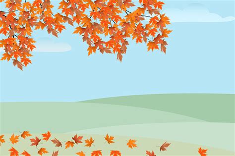 가을 일본 풍경 랜드마크 후지산의 석양 오렌지 메이플은 나무를 나뭇잎으로 나뭇잎을 나뭇니다 가 시즌 숲 호수 푸른 하늘에 벡터