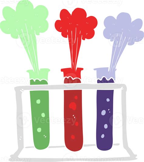 Flat Color Illustration Of Rack Of Test Tubes Exploding 45082076 Png