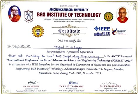 Prajwal P Kashyap On Linkedin Icraset Ieee Bgsit