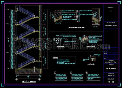 Detailed Drawings Of Stairs In Autocad File