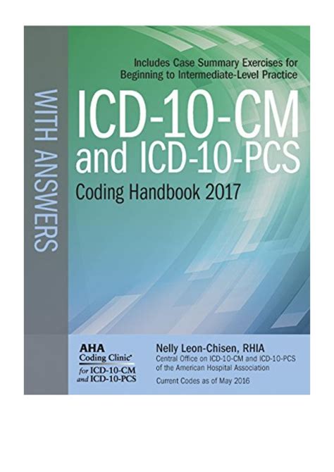 2016 Icd 10 Cm And Icd 10 Pcs Coding Handbook With Answers 2017 Rev