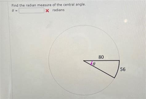 Solved Find The Radian Measure Of The Central Angle 0 X