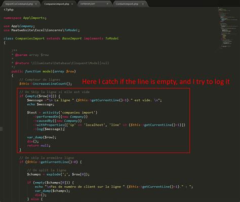 logging errors saving in database · issue 2031 · spartnernl laravel