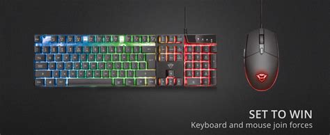 Trust Gxt 838 Azor Keyboard And Mouse Set Full Size Keyboard Layout 3 Combned Led Color Modes