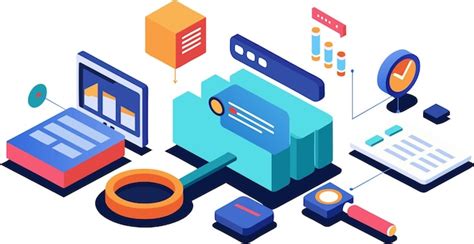 Premium Vector Isometric Illustration Design Concept Analyze Data And