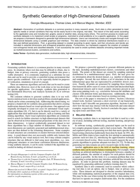 Synthetic Generation Of High Dimensional Dataset Download Free Pdf
