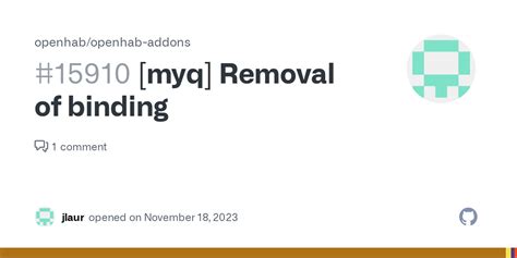 Myq Removal Of Binding · Issue 15910 · Openhabopenhab Addons · Github