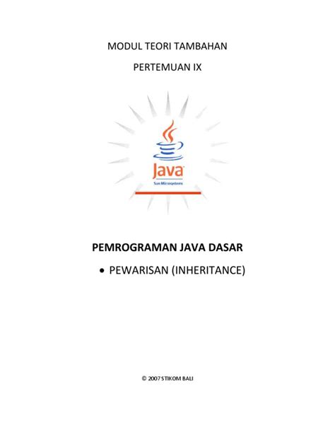 inheritance pewarisan java pdf seni and disiplin bahasa sains