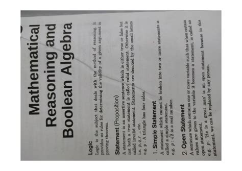 Solution Mathematical Reasoning And Boolean Algebra Formulae