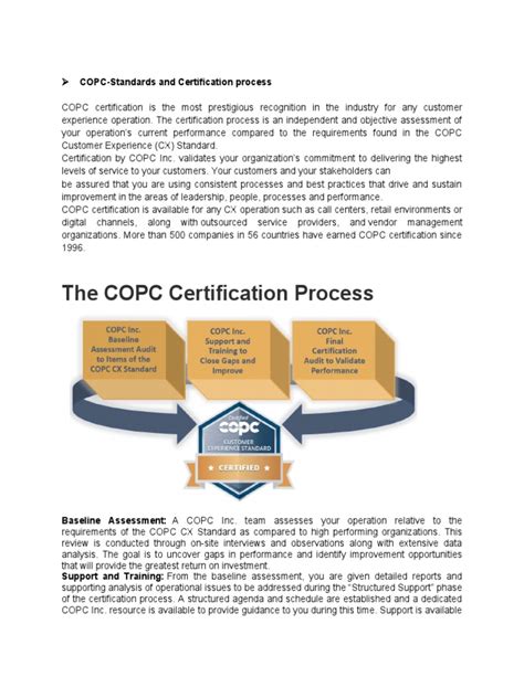 Copc Standards And Certification Process Pdf
