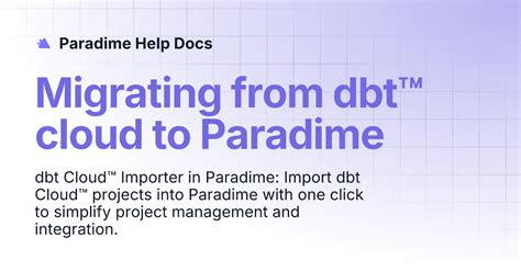 Migrating From Dbt Cloud To Paradime Paradime Help Docs