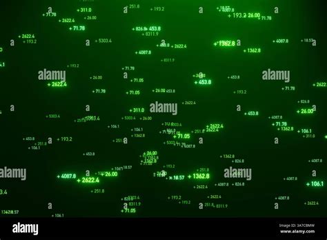 Green Screen With Positive Random Floating Numbers Green Screen With