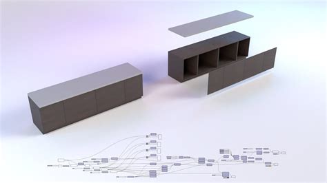 Rhino And Grasshopper Base Cabinets With Top And Dimensions Parametric