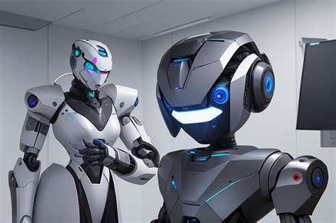 Premium AI Image Futuristic Quantum Robotics Lab