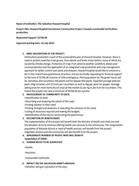 Greenhouse Project Proposal Pdf Horticulture Greenhouse