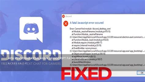 Cara Memperbaiki Discord Fatal Javascript Error Di Ditulis ID