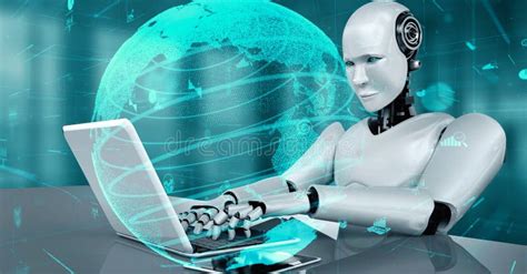 Future Financial Technology Controll By Ai Robot Huminoid Uses Machine Learning Stock