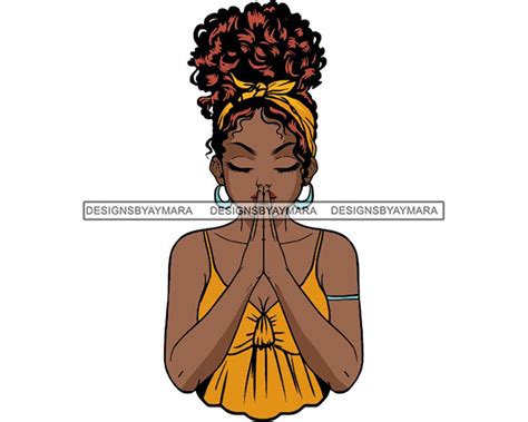 African American Girl Praying God Prayer Pray Faith Nubian Etsy