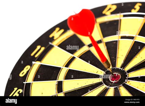 Red Dart Arrows In The Target Center Stock Photo Alamy