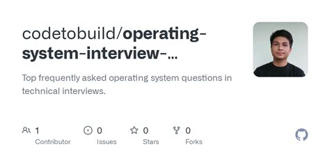 Github Codetobuildoperating System Interview Questions Top