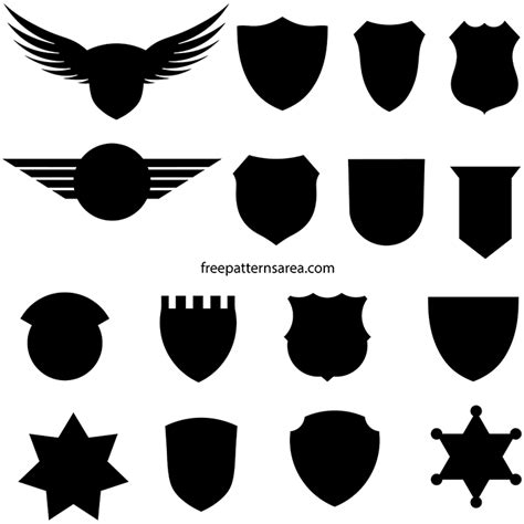 Free Badge And Crest Silhouette Vector Shapes