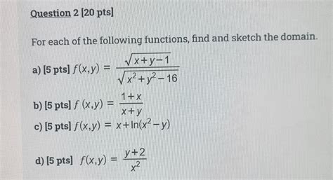 Solved Question 2 [20 ﻿pts]for Each Of The Following
