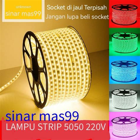 Jual Lampu Led Strip Selang Smd Ac V Jual Meteran M Lampu Strip Outdoor Shopee