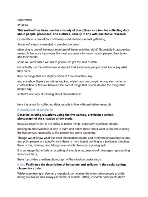 Observation Pdf Qualitative Research Observation