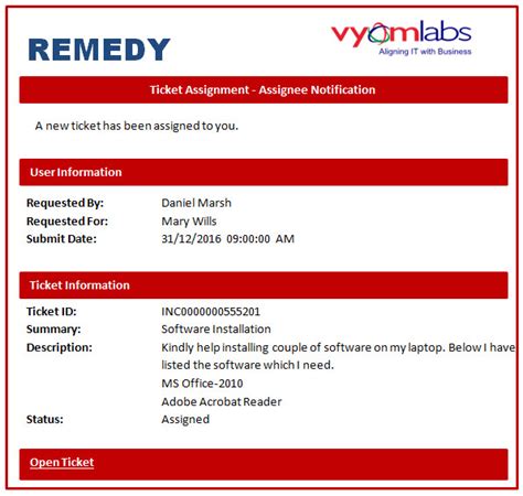 Bmc Remedy Email Templates Williamson
