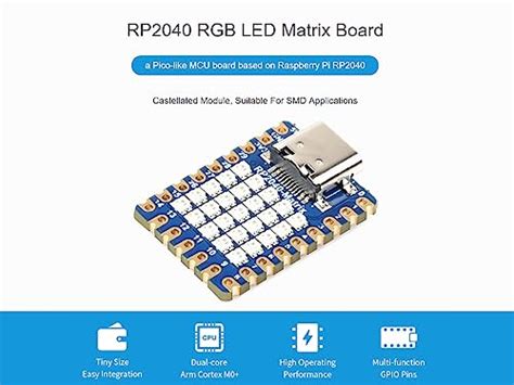 Waveshare RP2040 RGB LED Matrix A Colorful Development Tool Electronikz