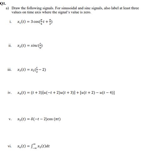 Solved A Draw The Following Signals For Sinusoidal And
