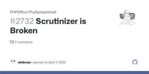 Scrutinizer Is Broken · Issue 2732 · Phpofficephpspreadsheet · Github
