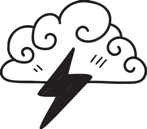 Premium Vector Hand Drawn Lightning And Clouds Illustration Premium Vector Hand Drawn Lightning And Clouds Illustration