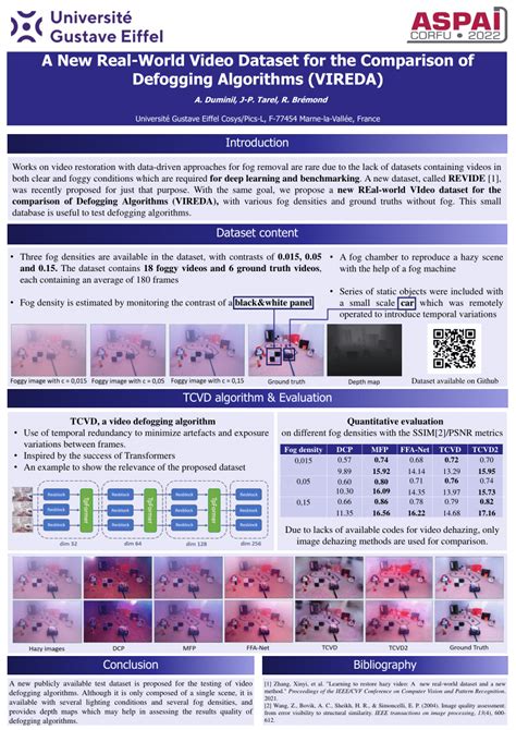 pdf a new real world video dataset for the comparison of defogging