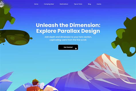 Hero Section With Parallax Effect By Seda Şen On Dribbble
