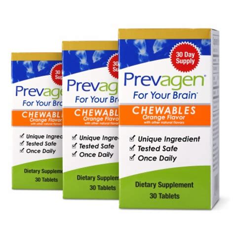 Prevagen® Improves Memory Regular Strength Orange Chewables 10mg 90 Count 3 Bottles 30