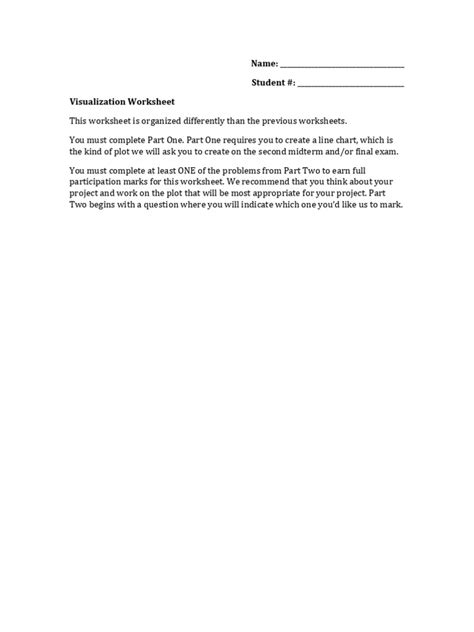 Visualization Worksheet Pdf Chart Histogram