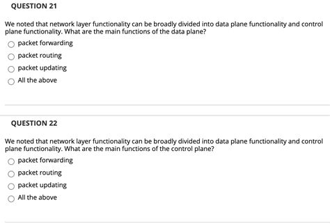 Solved Question 21 We Noted That Network Layer Functionality