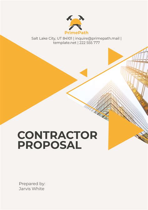 Free Contractor Proposal Template To Edit Online